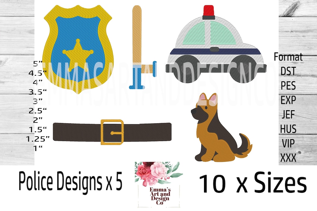 Policeman Machine Embroidery Design, Police Officer Embroidery Designs ...