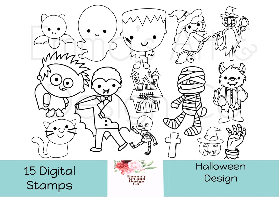Halloween Clipart, Halloween PNG, Halloween Digital Stamps, Halloween ...