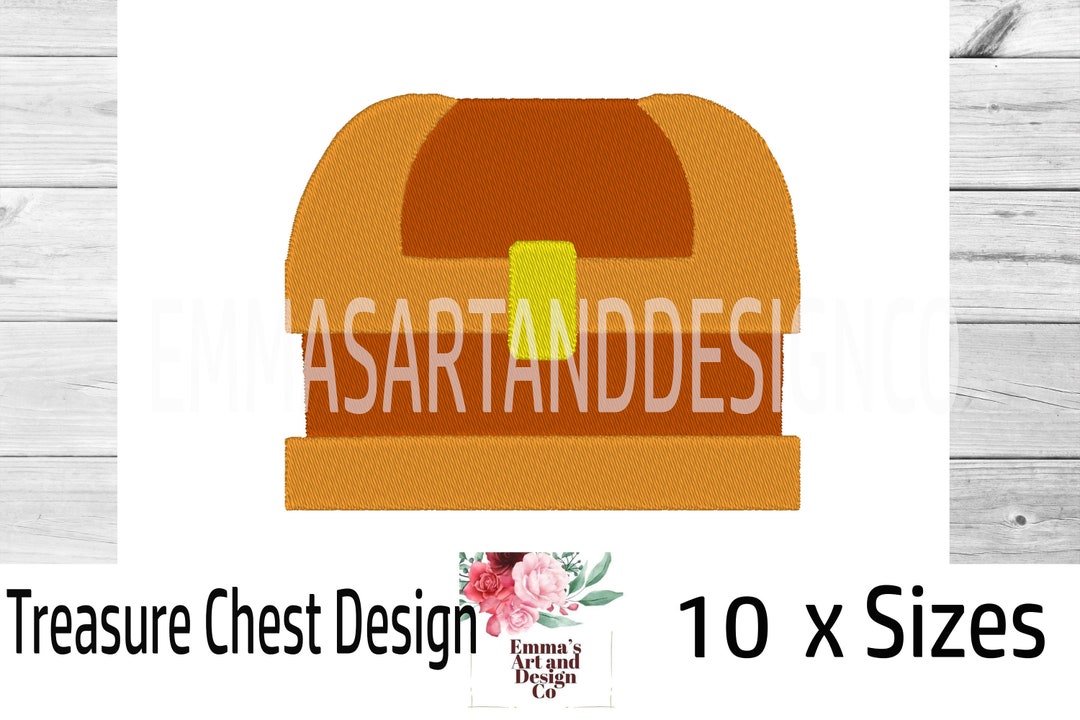 Treasure Chest Machine Embroidery Design, Pirate Treasure Chest ...