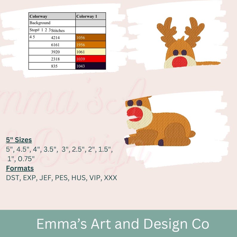 Reindeer Machine Embroidery Design, Christmas Holiday Stitch (digital ...