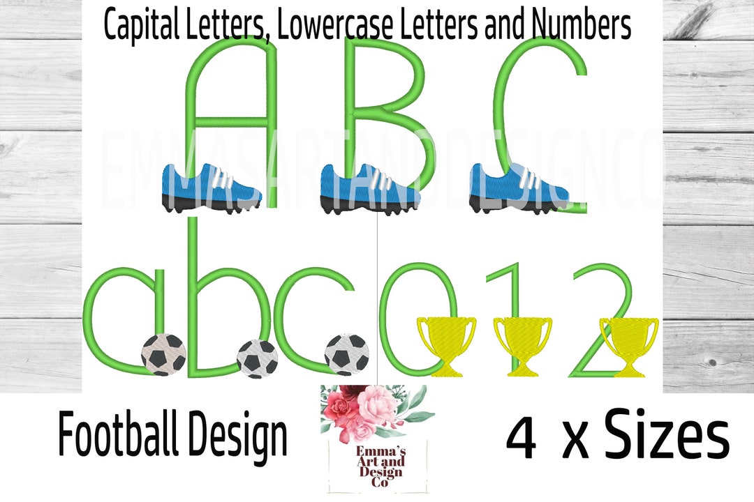 Soccer Machine Embroidery Design, Football Boot Letter Design, Footie ...