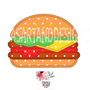 Applique Burger Machine Embroidery Design, Burger Embroidery Design ...