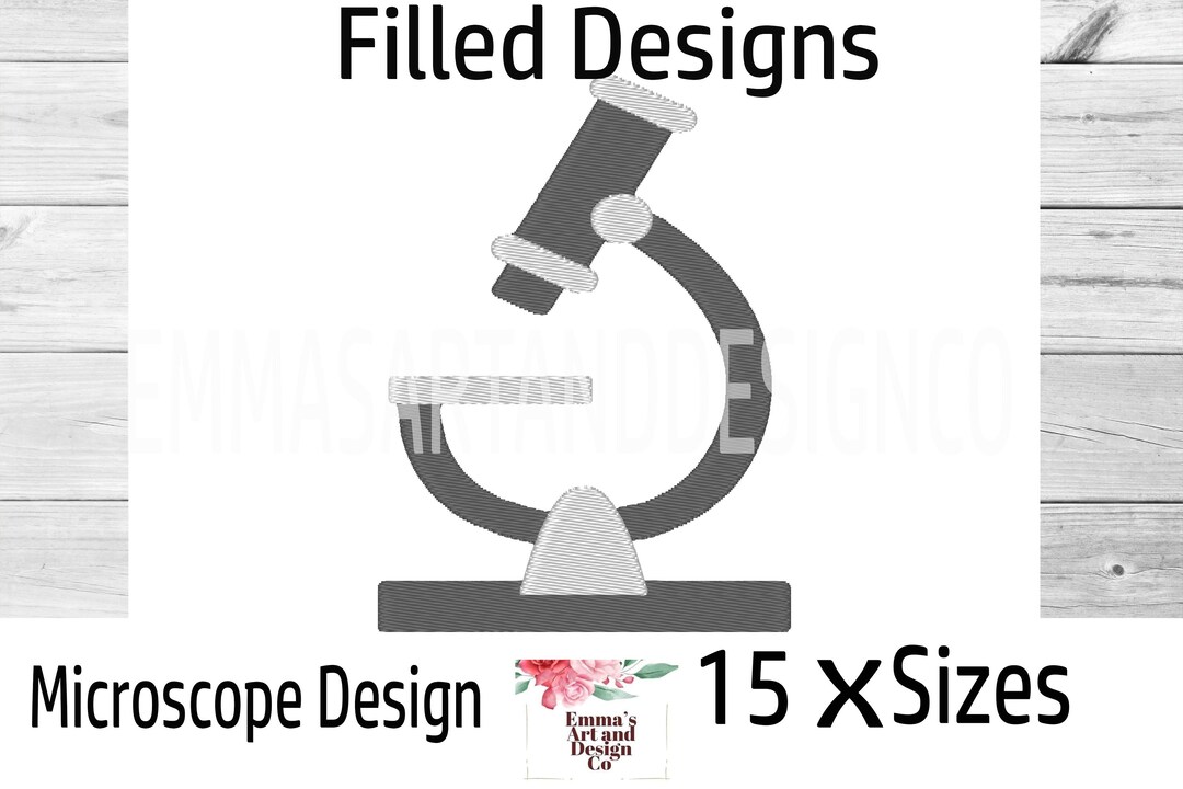 Microscope Embroidery Design, Science Embroidery Design, Machine ...
