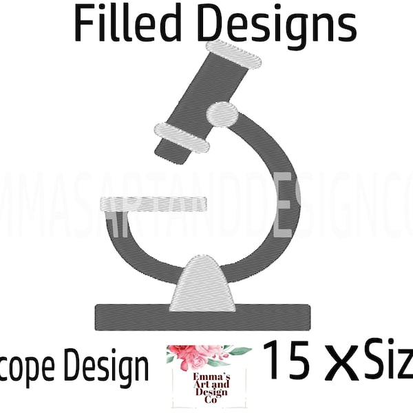 Microscope Embroidery Design - Etsy