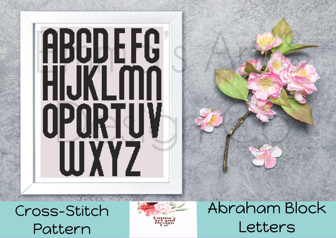 Block Alphabet Cross Stitch Pattern, Modern Cross-stitch Pattern, Cross ...