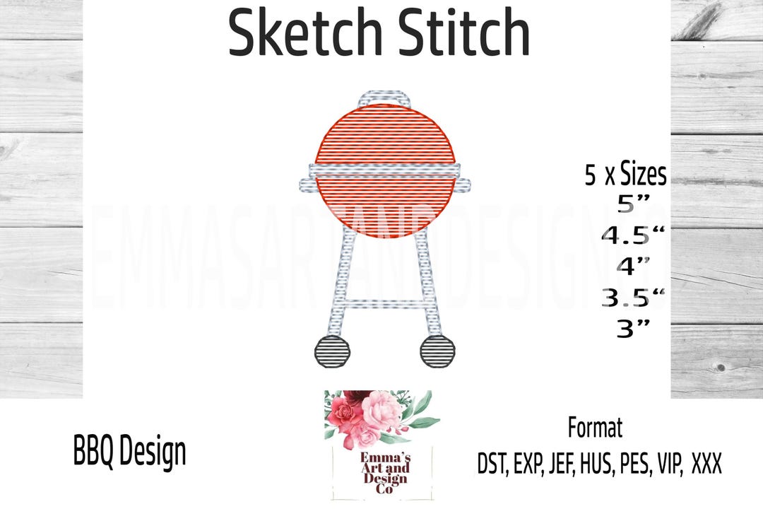 BBQ Embroidery Design, Barbecue Machine Embroidery, Grill Machine ...