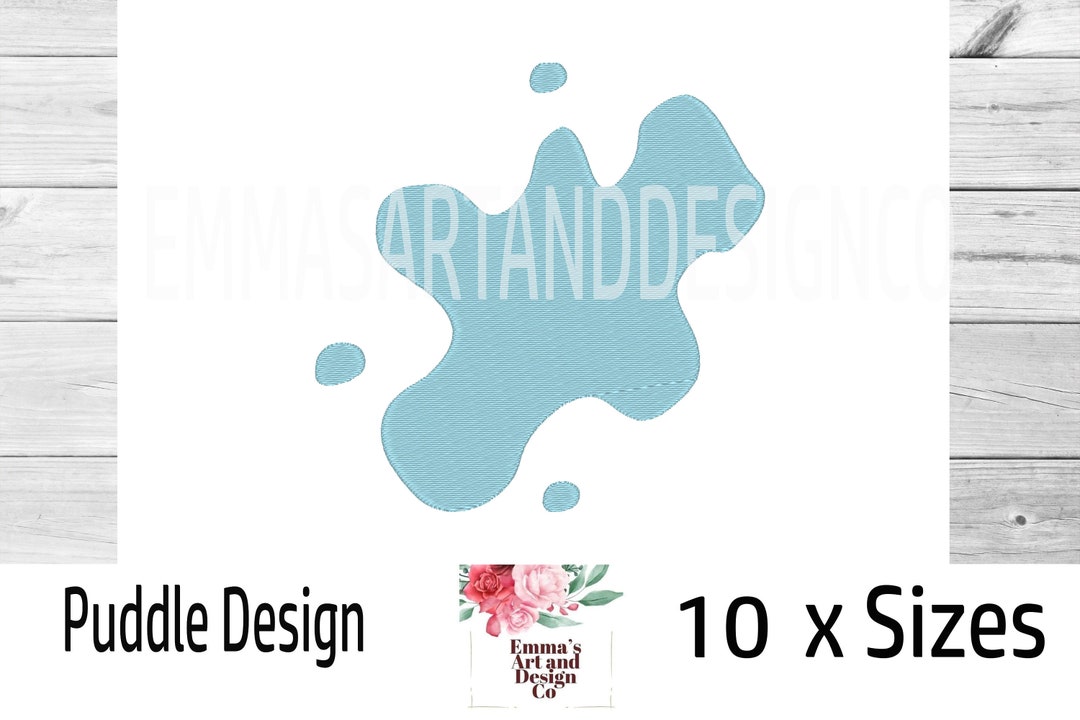 Puddle Embroidery Design, Embroidery Puddle Design, Spring Design ...