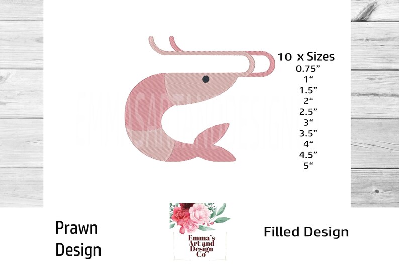 Prawn Embroidery Design, Shrimp Machine Embroidery, Shellfish Machine ...