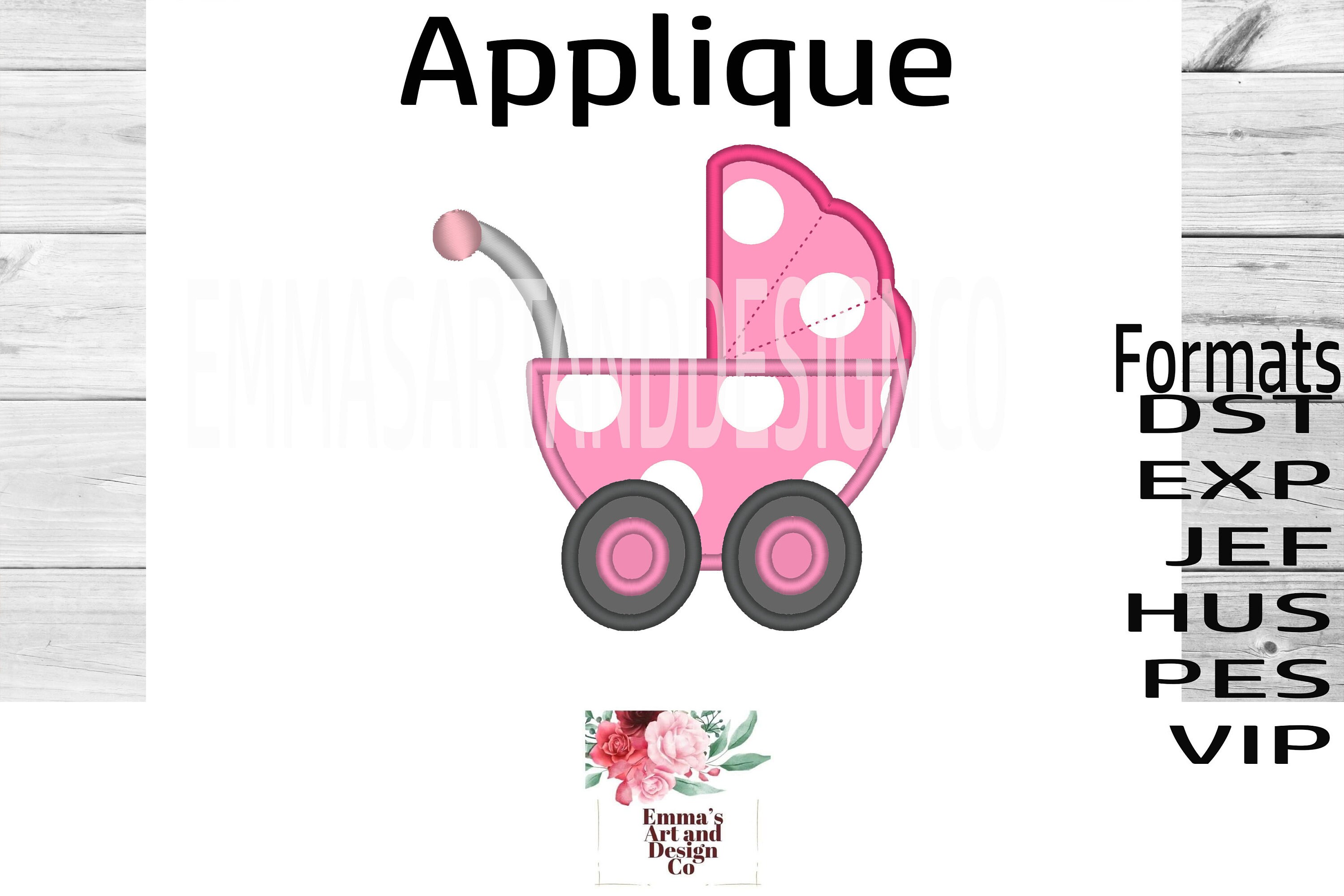 Applique Pram Machine Embroidery Design Machine Embroidery - Etsy