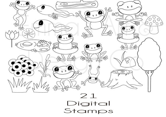Frog Digital Stamps Frog PNG Clipart Frog Clipart Images - Etsy