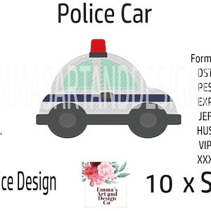 Police Car Machine Embroidery Design, Cop Car Embroidery Pattern ...