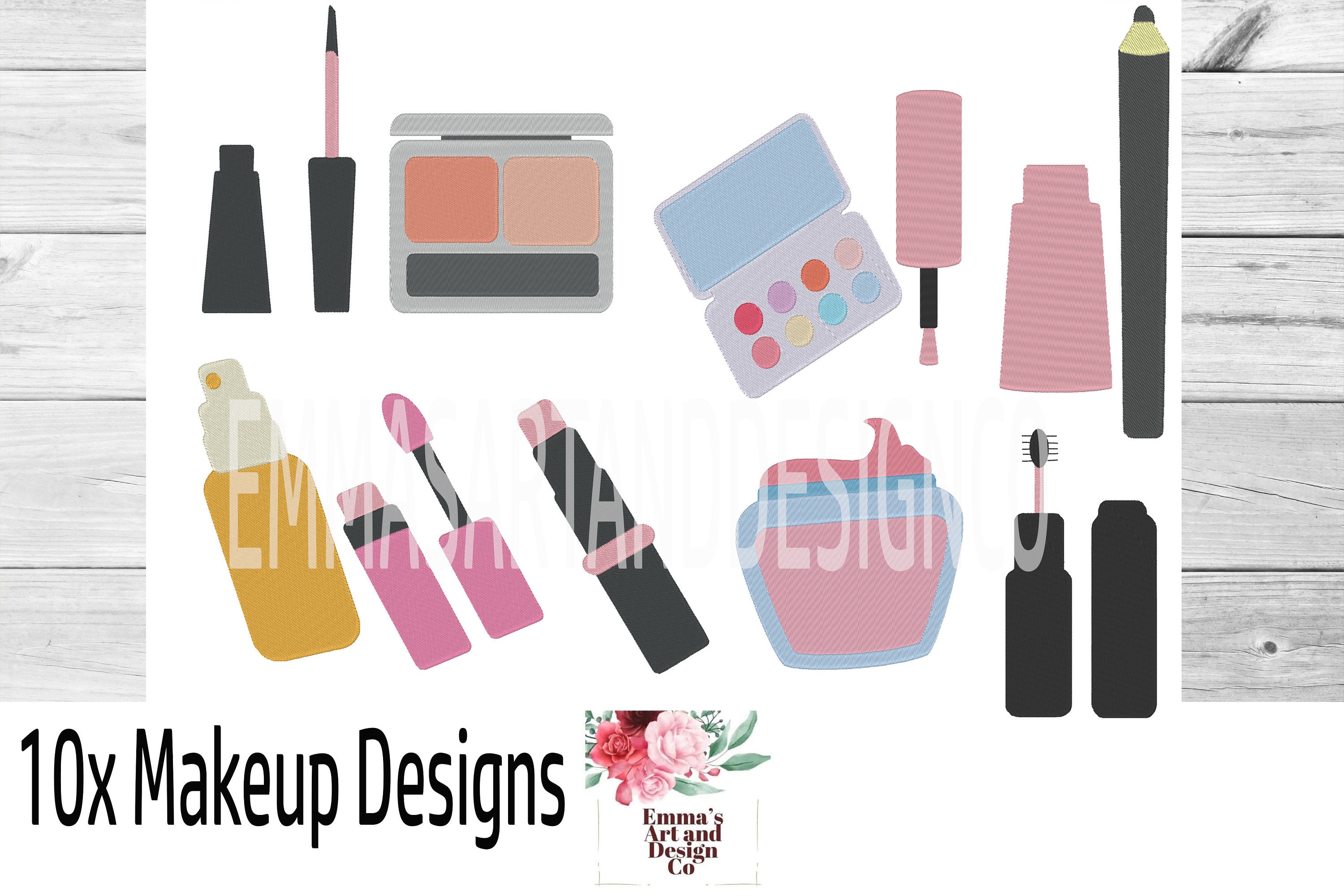 Makeup Machine Embroidery Design Makeup Bundle Machine - Etsy