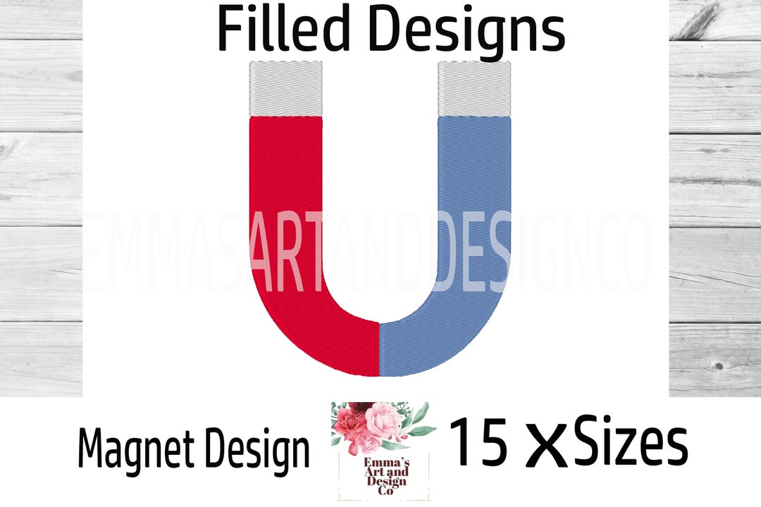 Magnet Embroidery Design, Science Embroidery Design, Machine Embroidery ...