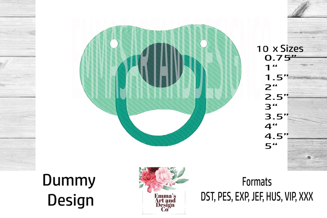 Baby's Dummy Machine Embroidery Design, Machine Embroidery Pacifier ...