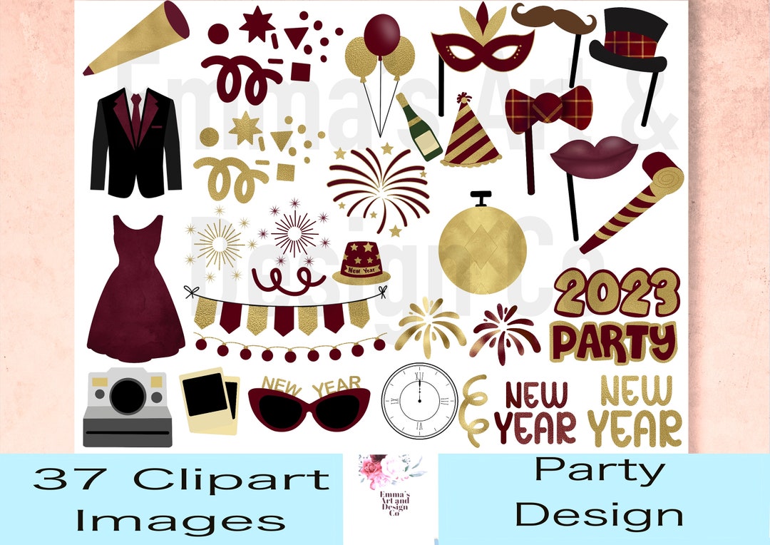 New Years Eve Clipart, Party Clip Art, 32 X Party Images Bundle ...