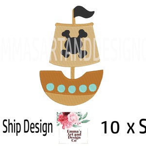 Ship Machine Embroidery Design, Pirate Ship Embroidery Designs, Boat ...