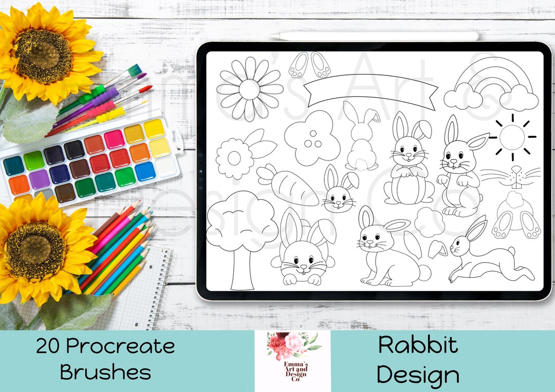 Procreate Rabbit Stamp, Procreate Bunny Brush, Brushes for Ipad, Stamps ...