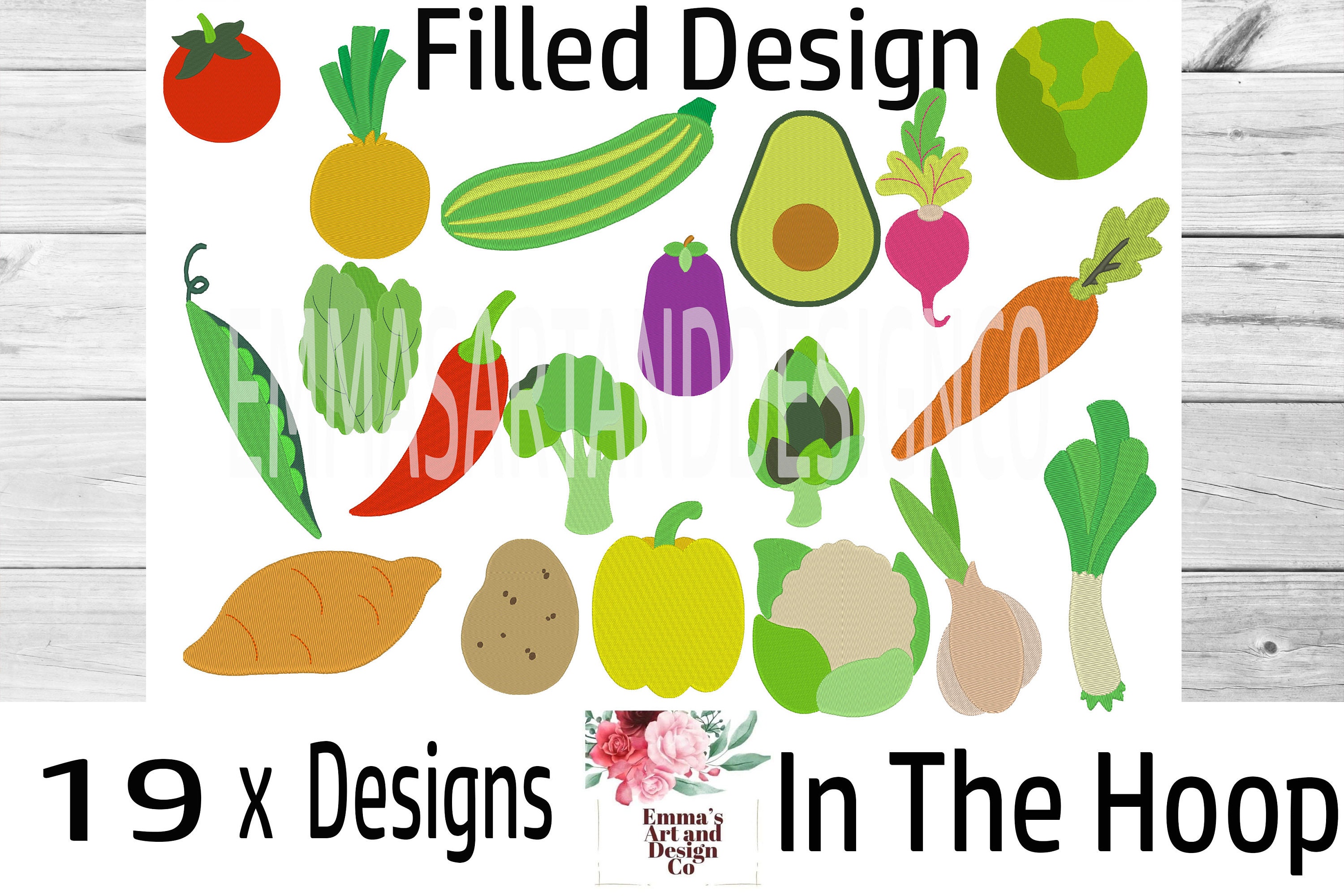 Vegetable Machine Embroidery Design Machine Embroidery - Etsy