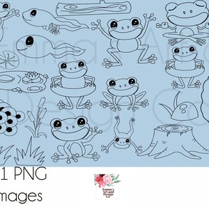 Frog Digital Stamps, Frog PNG Clipart, Frog Clipart Image’s, Digital ...