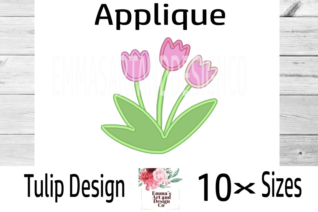 Tulip Machine Embroidery Design, Machine Embroidery Tulip Design, Tulip ...