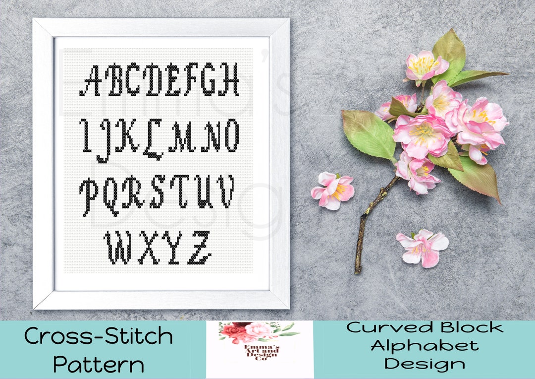 Curved Block Alphabet Cross Stitch Pattern, Cross-stitch Pattern, Cross ...