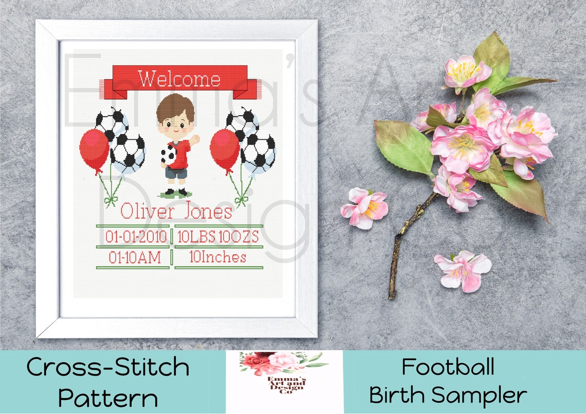 Birth Announcement Cross Stitch Pattern, Baby Announcement Pattern ...