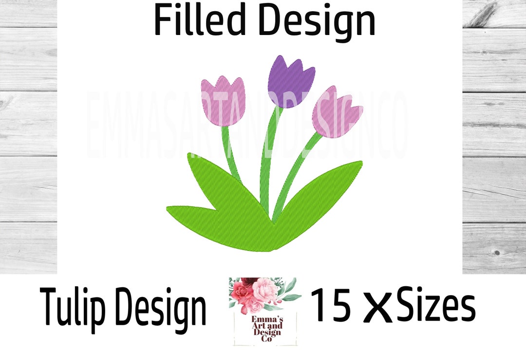 Tulip Machine Embroidery Design, Machine Embroidery Tulip Design, Tulip ...
