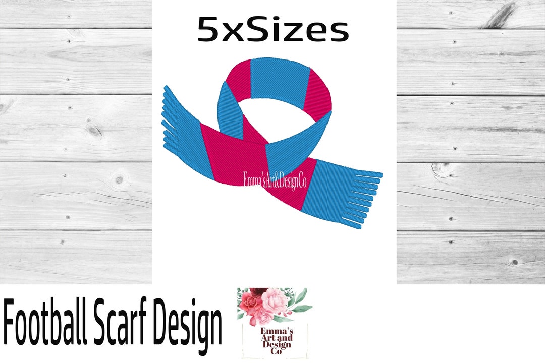 Soccer Machine Embroidery Design, Football Scarf, Footie Embroidery ...