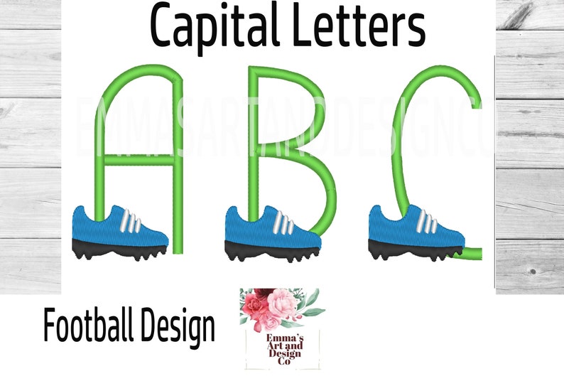 Soccer Machine Embroidery Design, Football Boot Letter Design, Footie ...