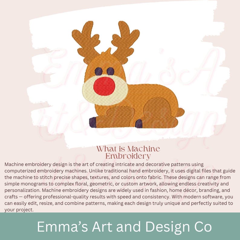 Reindeer Machine Embroidery Design, Christmas Holiday Stitch (digital ...