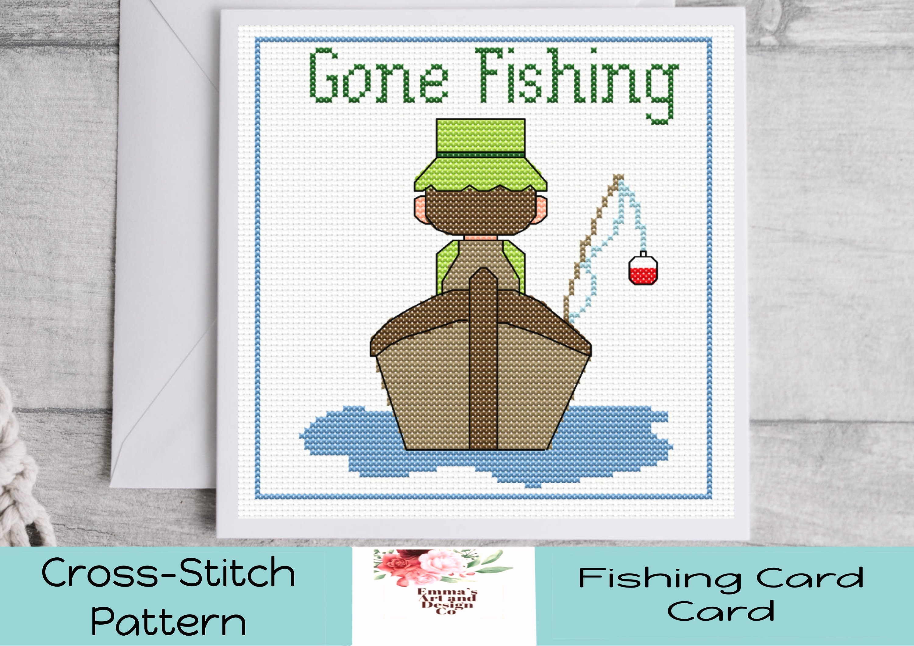 Gone Fishing Cross Stitch Pattern, Fishing Cross-stitch Pattern, Cross ...