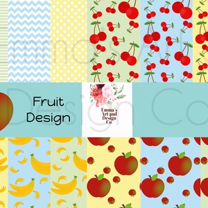 Fruit Backgrounds, Fruit Digital Download, Fruit Digital Paper, Fruit ...