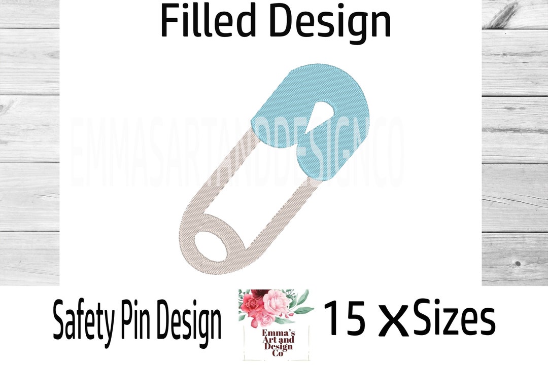 Safety Pin Machine Embroidery Design, Machine Embroidery Safety Pin ...