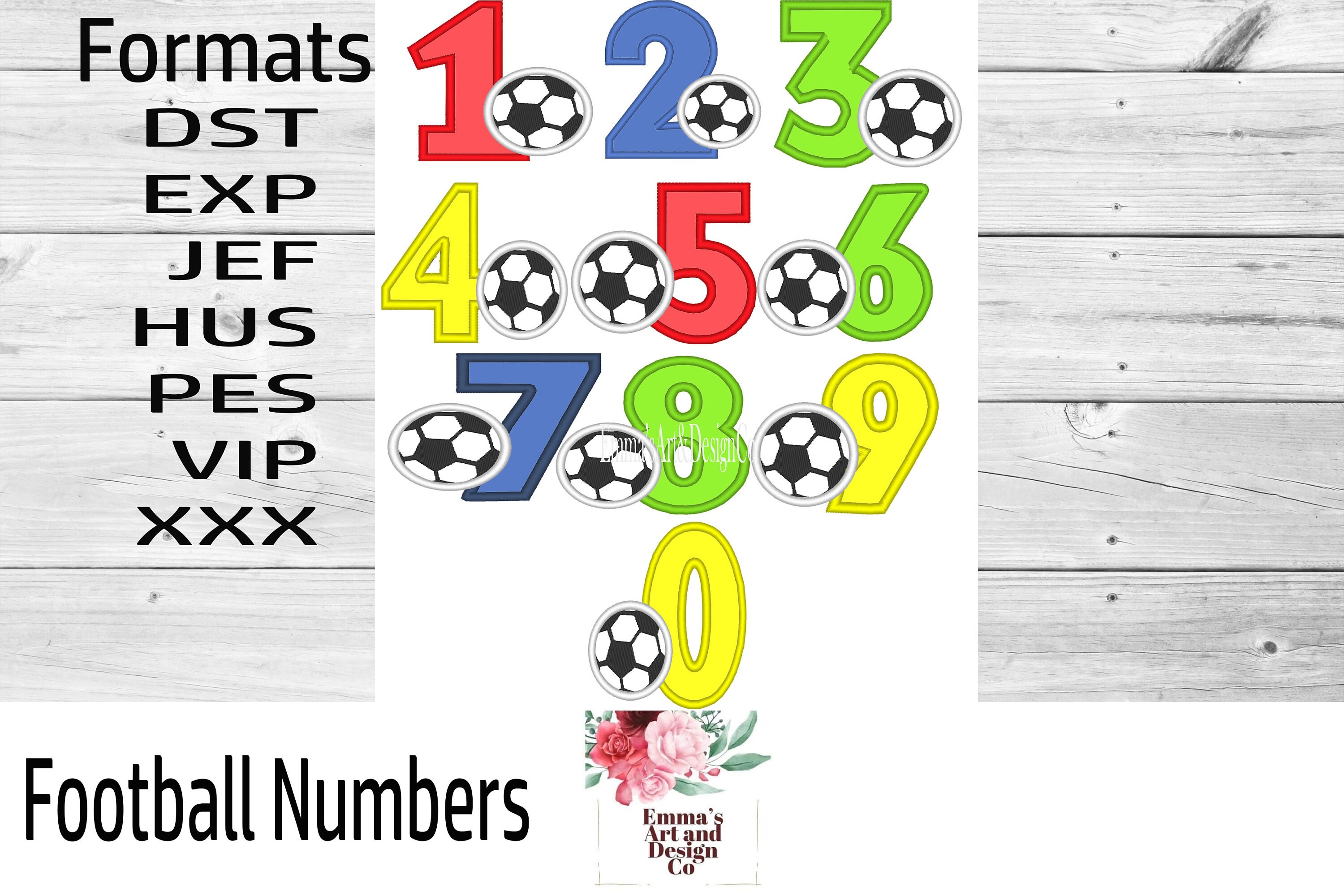 Football Numbers Machine Embroidery Soccer Number Applique - Etsy