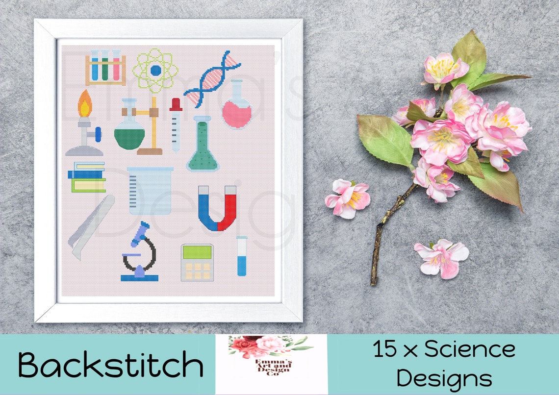 Science Cross Stitch Pattern, Back to School Cross-stitch Pattern ...