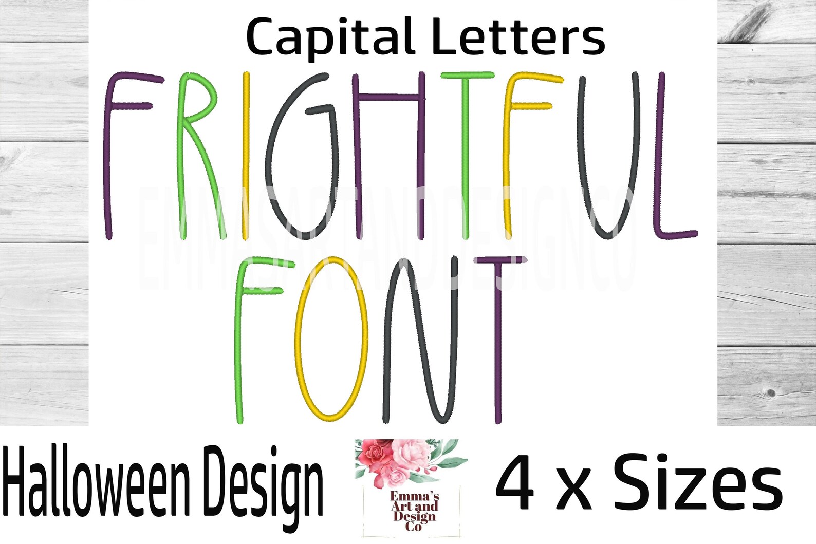 Frightful Machine Embroidery Font, Frightful Embroidery Font, Halloween ...