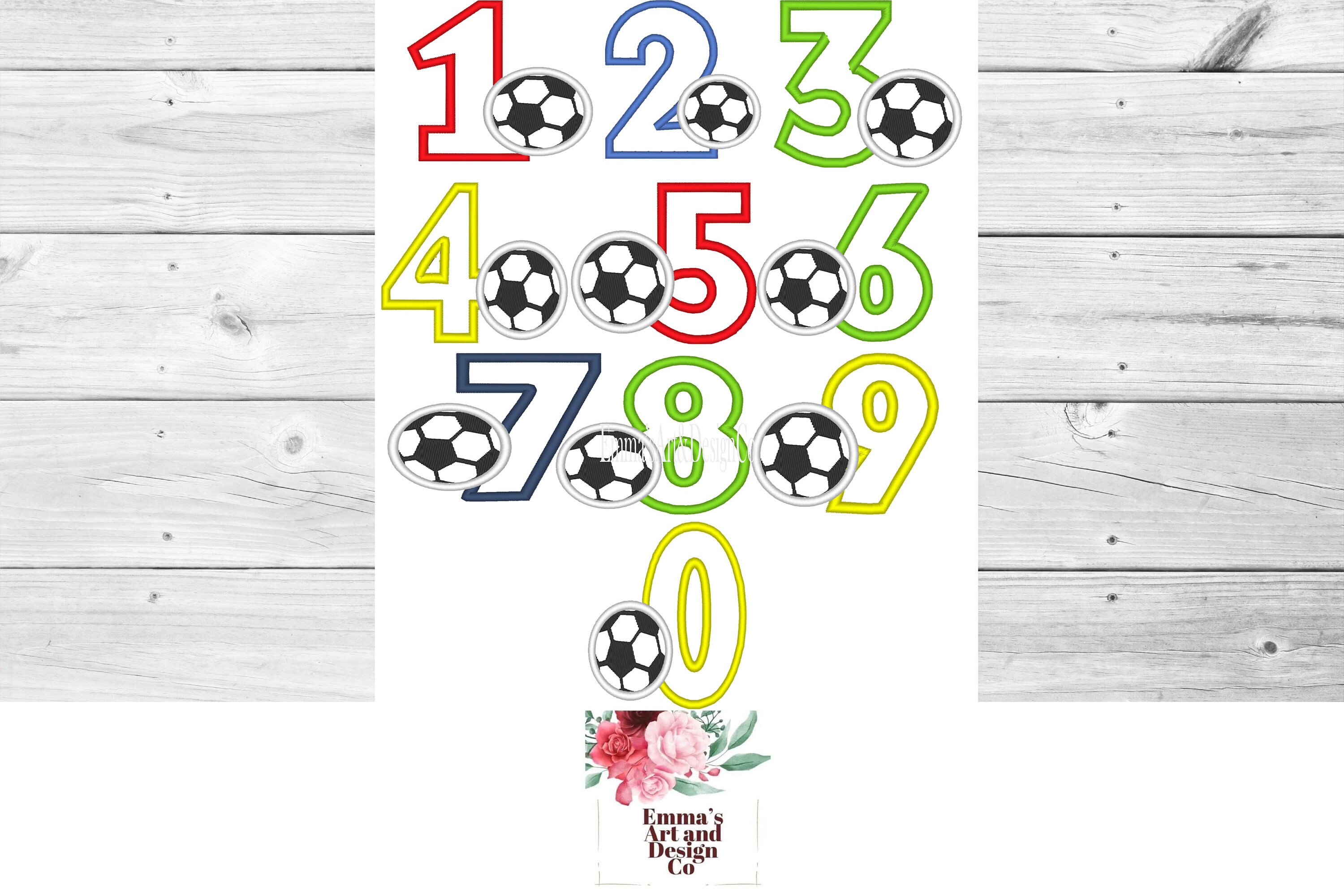 Football Numbers Machine Embroidery Soccer Number Applique - Etsy