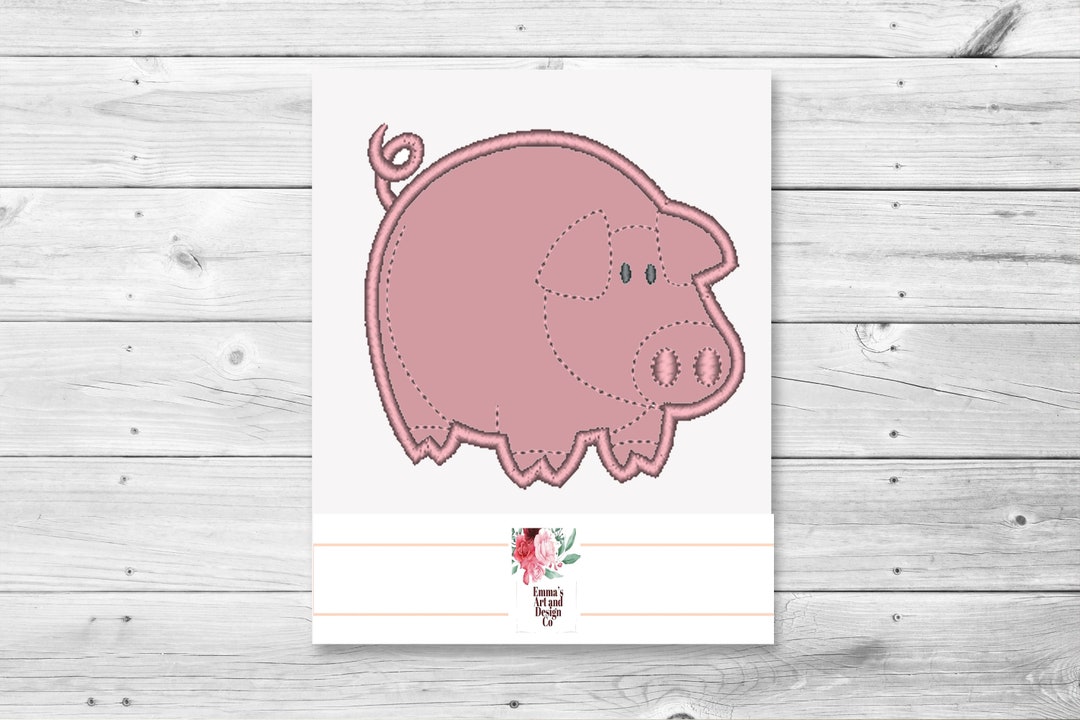 Pig Machine Embroidery Design. Applique, Machine Embroidery, Embroidery ...