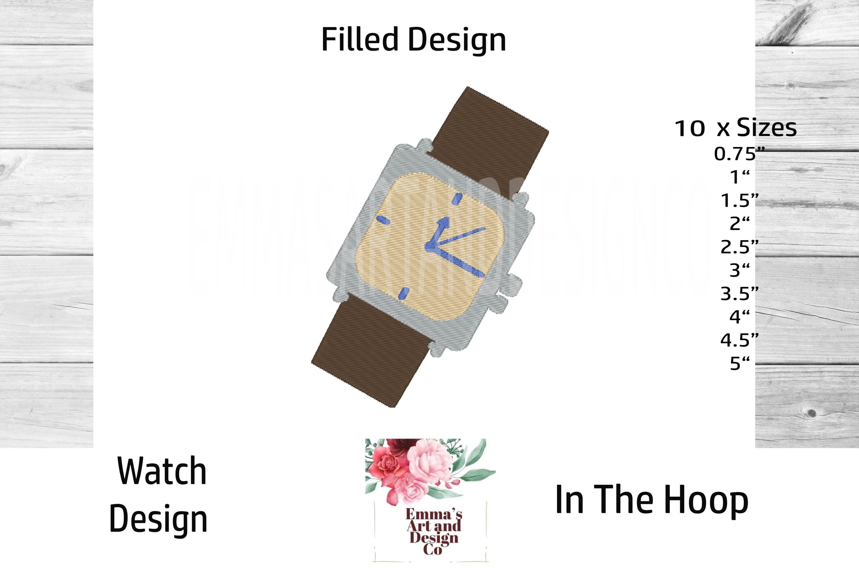Watch Embroidery Design, Watch Pattern, Machine Embroidery Design ...