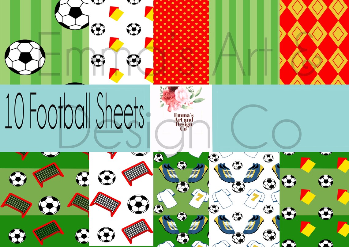 Digital Paper Printable Clipart Football Design - Etsy
