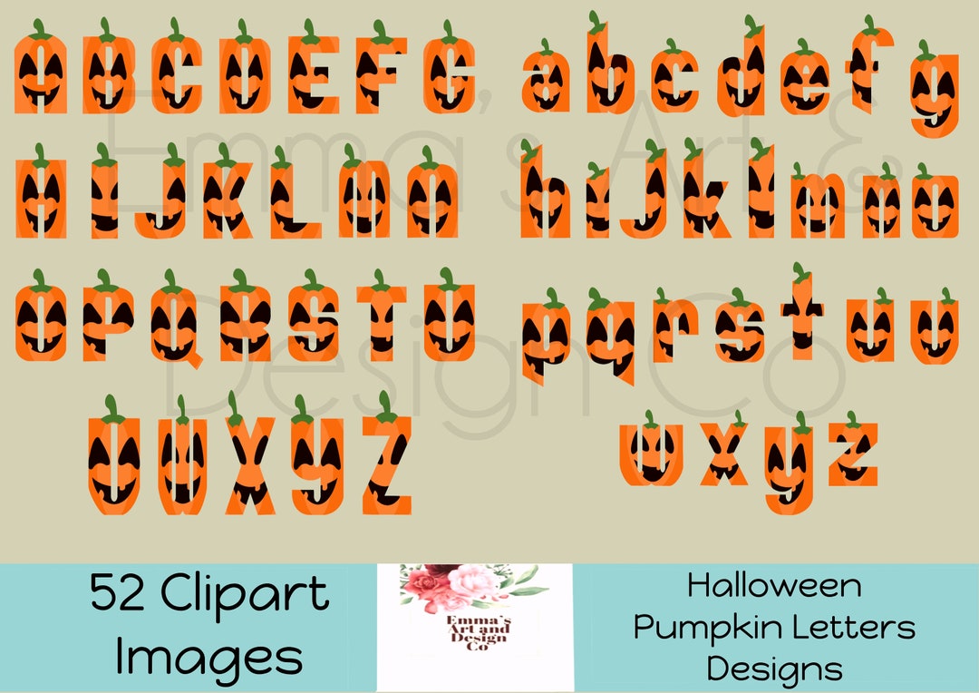 Halloween Letters Clipart, Halloween Letters PNG, Pumpkin Clipart ...