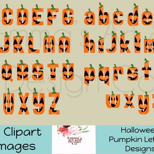 Halloween Letters Clipart, Halloween Letters PNG, Pumpkin Clipart ...