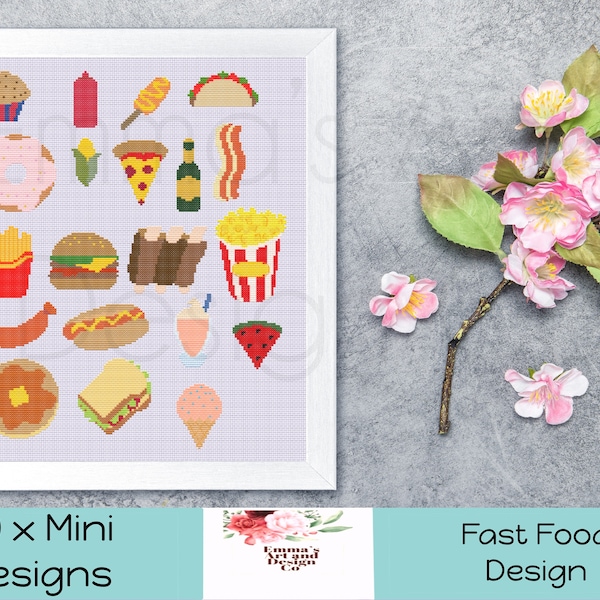 Food Cross Stitch - Etsy