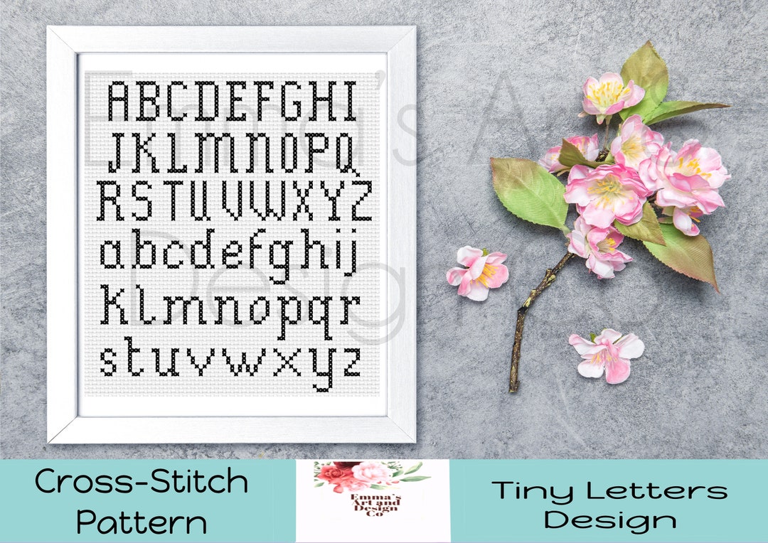 Tiny Alphabet Cross Stitch Pattern, Modern Cross-stitch Pattern, Cross ...