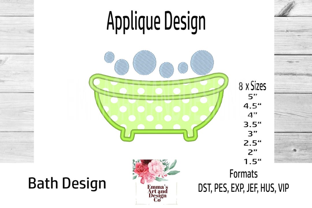 Babies Bath Machine Embroidery Design, Machine Embroidery Bath Design ...