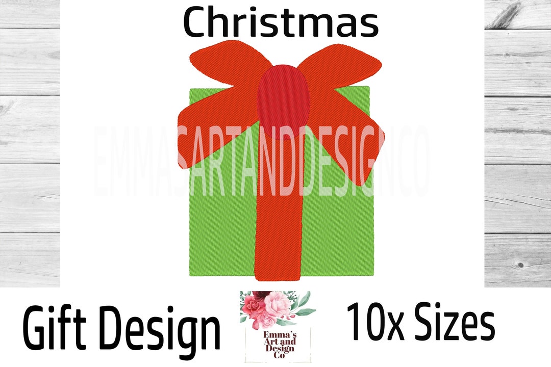 Christmas Gift Machine Embroidery Design, Machine Embroidery Gift ...