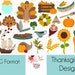 Thanksgiving Digital Stamps, Fall PNG Clipart, Fall Clipart Image’s ...