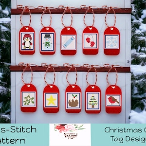 Christmas Gift Tags, Cross Stitch Pattern, SET OF 10, Small Cross ...