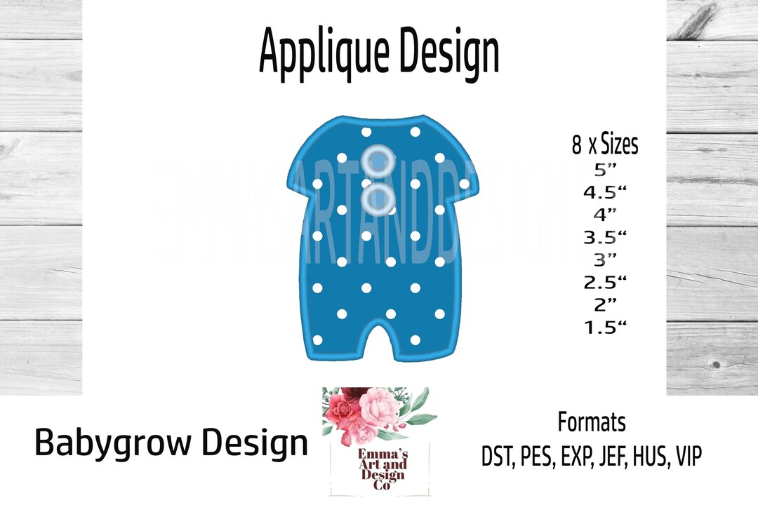 Babygro Machine Embroidery Design, Machine Embroidery Onesie Design ...