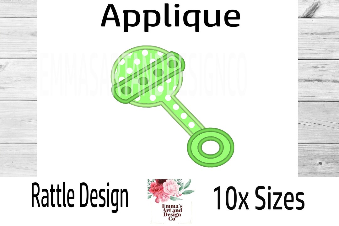Applique Rattle Machine Embroidery Design, Machine Embroidery Rattle ...